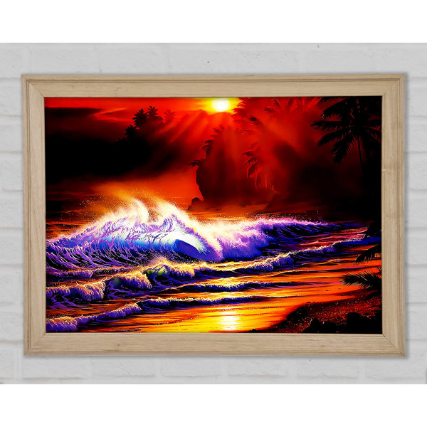 Highland Dunes Red Paradise Surf Framed Print | Wayfair.co.uk